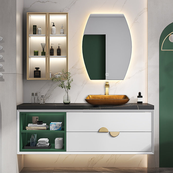 Interbath 14'' Glass Rectangular Vessel Bathroom Sink with Faucet | Wayfair